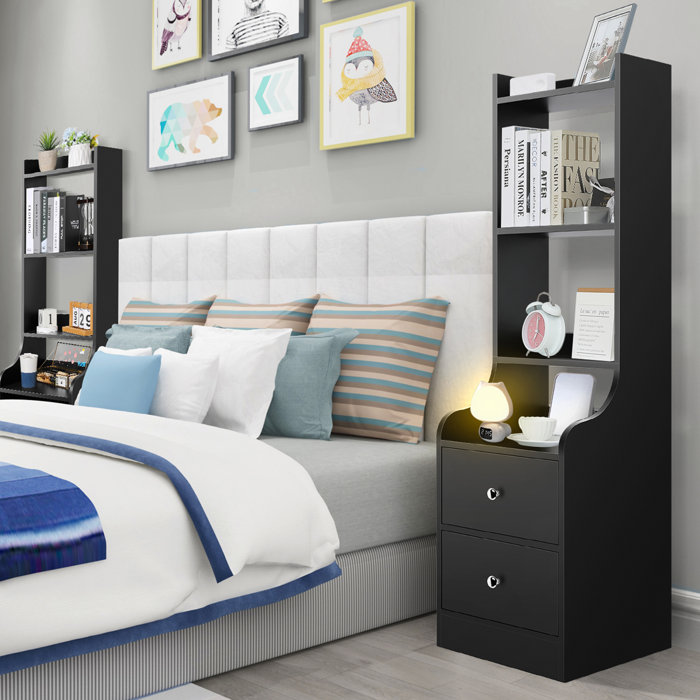 Ebern Designs Table de chevet blanche à 2 tiroirs Pareesa et Commentaires - Wayfair Canada